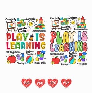 Play is Learning Svg PNG, Back to School PNG, Preschool Learning Design ...
