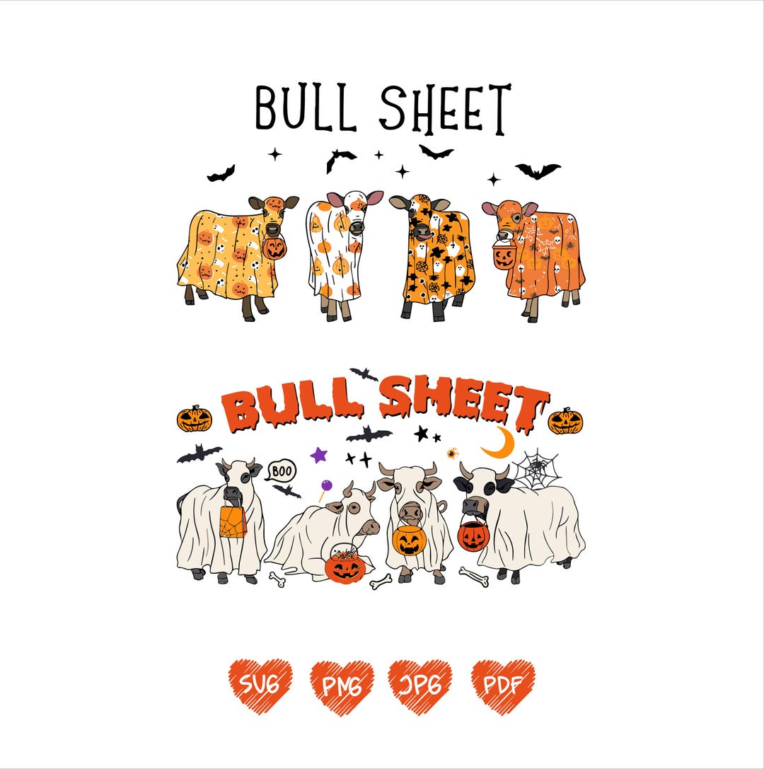 Bull Sheet Png Svg, Halloween Png, Bull Png, Ghost Cows Png, Funny Cow ...