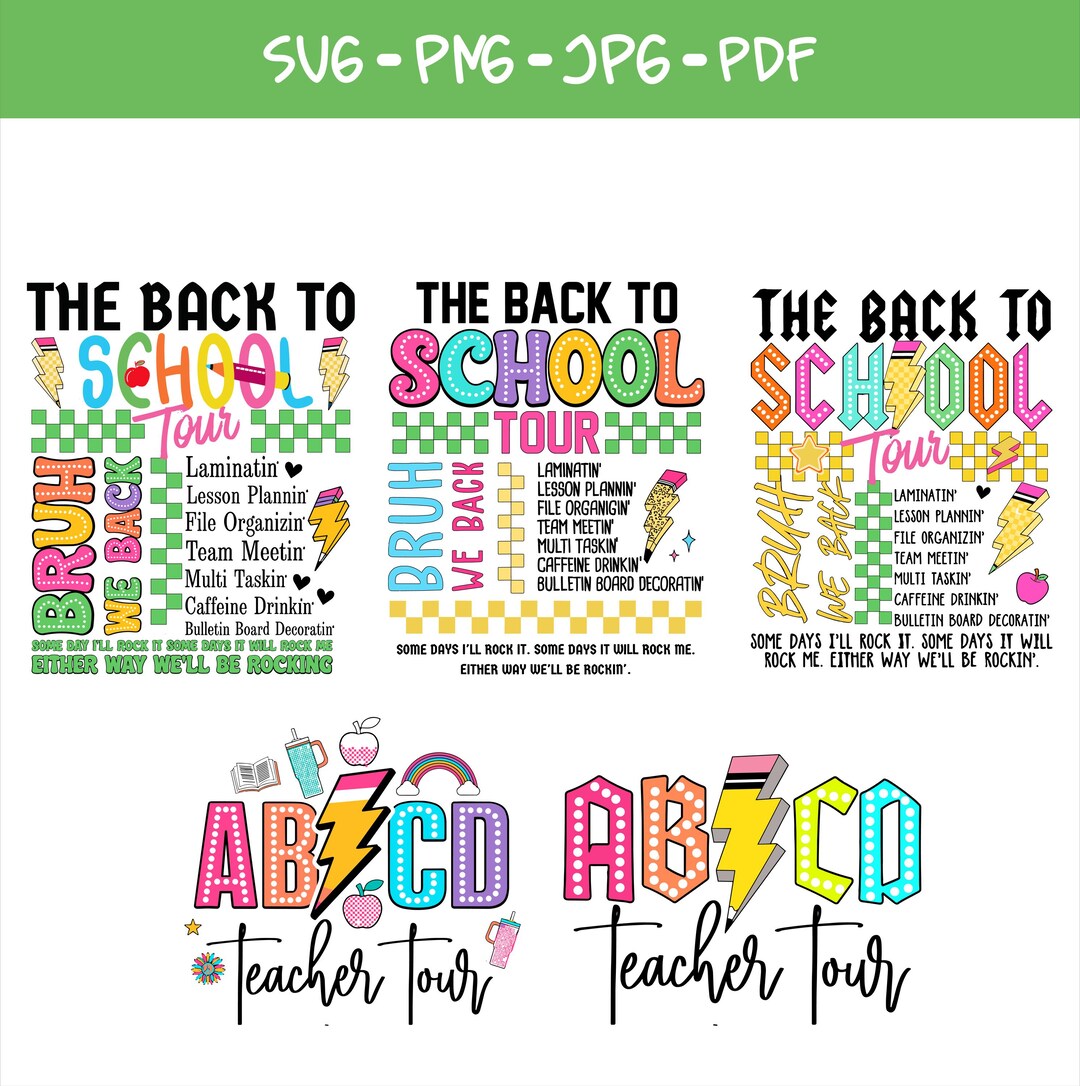 Retro Teacher Png, ABCD Teacher Tour Png, Back to School Tour, End of ...