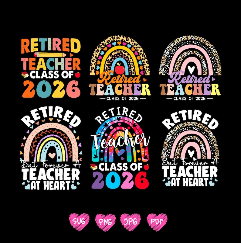 Retired Teacher 2026 Png SVG Bundle: Retirement Countdown, Funny ...