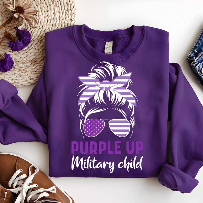 Purple up for Military Child Png Svg Bundle, Month of the Military ...