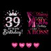39th Birthday SVG Png ,39th and Fabulous Png ,39th Birthday SVG, 39th ...