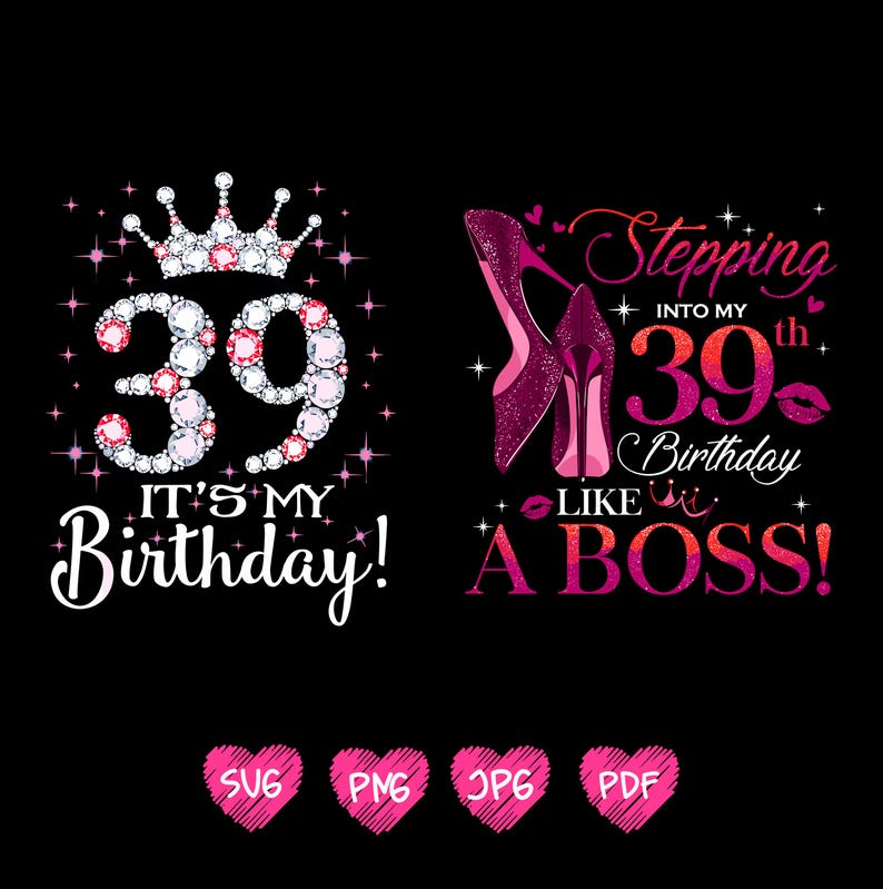 39th Birthday SVG Png ,39th and Fabulous Png ,39th Birthday SVG, 39th ...