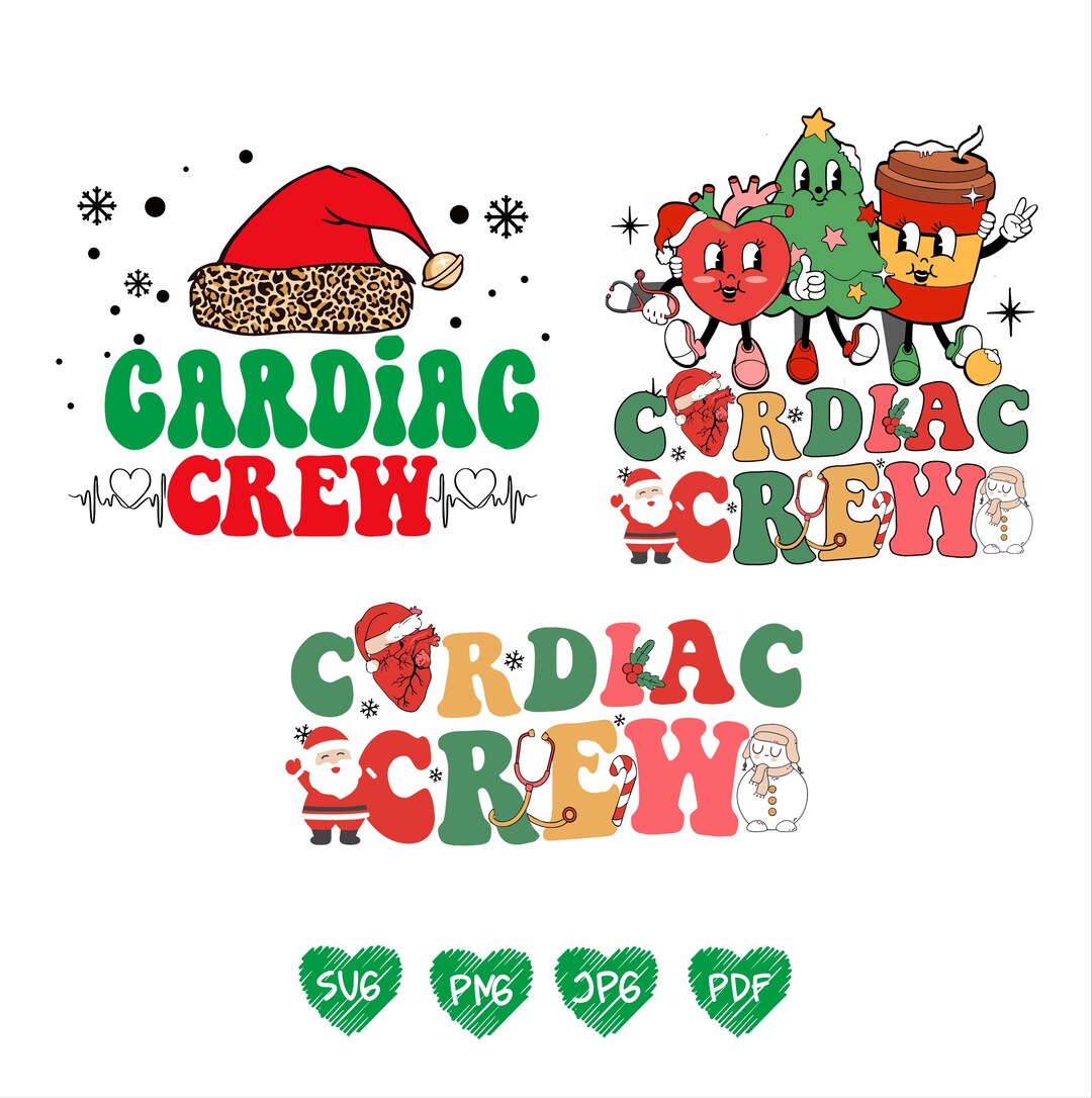 Cardiac Christmas Crew Svg Png, Cardiac Nurse Png, Cardiology Anatomy ...