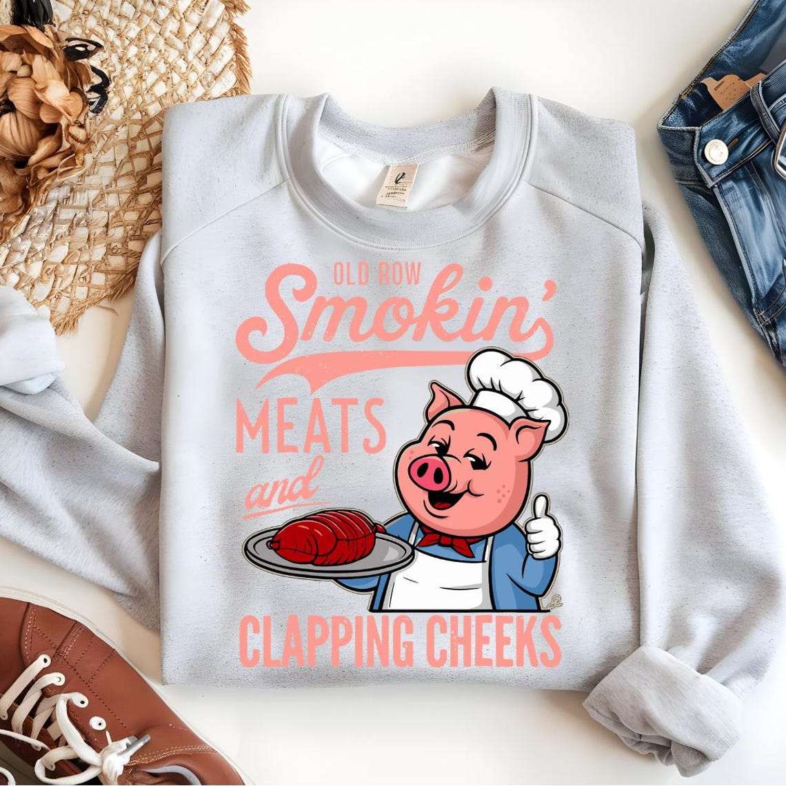 Old Row Smokin' Meats and Clapping Cheeks Png Svg Files, Summer Cookout ...