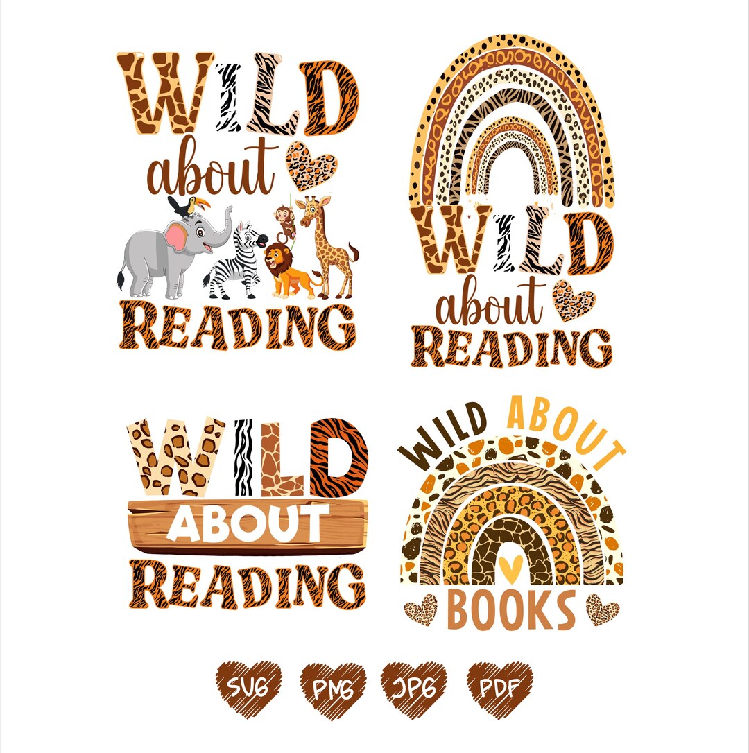 Wild About Reading Svg Png Bundle, Sublimation Design, Bookish Png ...