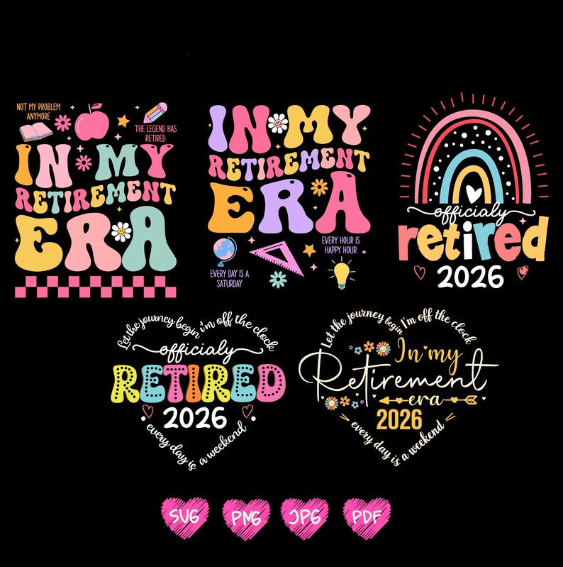 Retired Teacher 2026 Png SVG Bundle: Retirement Countdown, Funny ...