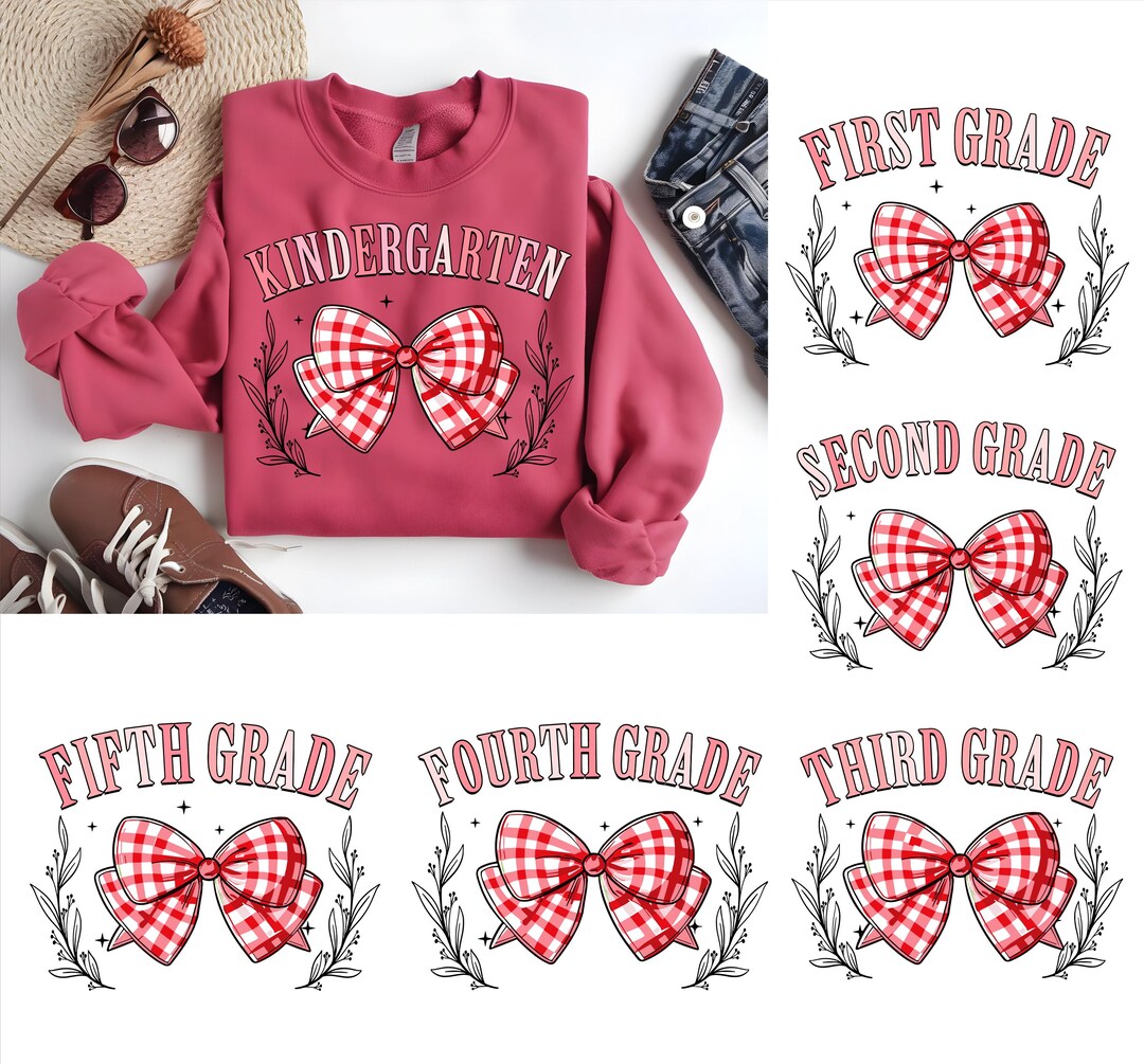 Retro Back to School Coquette Png Svg Bundle, Kindergarten, 100 Days of ...