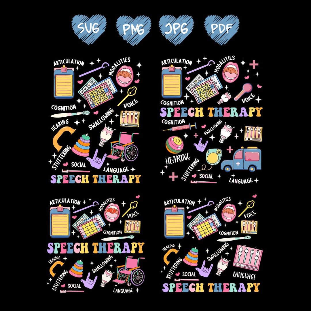 Retro Speech Therapy Bundle Png Svg, Everyone Deserves A Voice Png ...