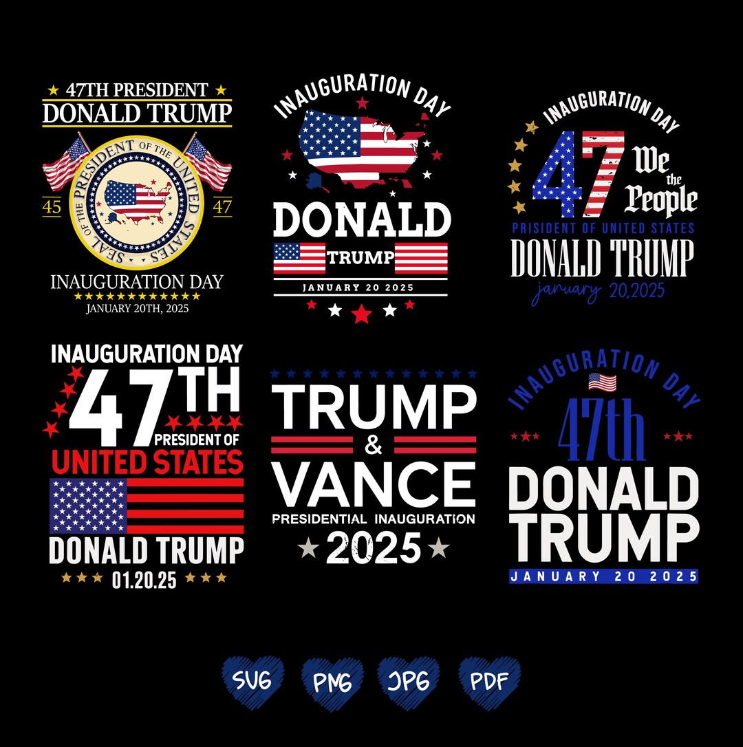 Donald Trump Inauguration Day 2025 Png Svg Bundle, 47th US President ...
