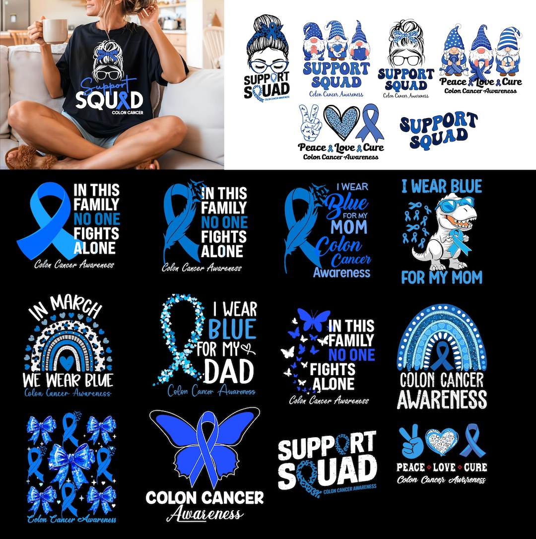 Colon Cancer Awareness Png Svg Bundle, Cancer Ribbon Png, Cancer ...