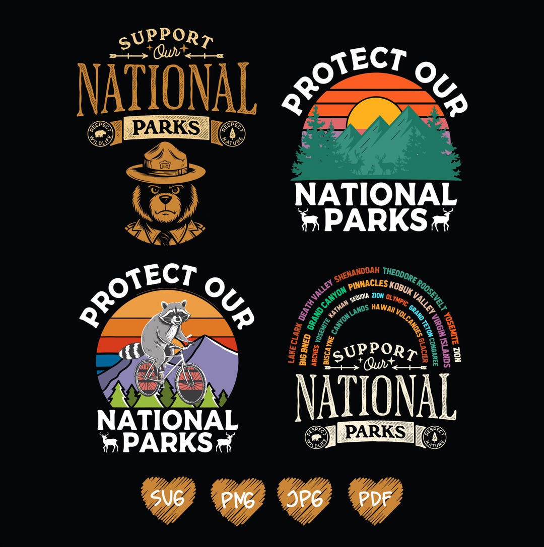 Support National Parks Bundle Svg Png, Protect Our Parks Subtle Anti ...