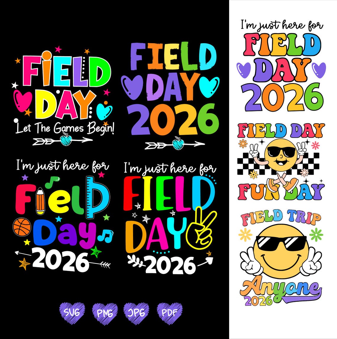 I'm Just Here for Field Day Png Svg Bundle, Field Day SVG, Field Day ...