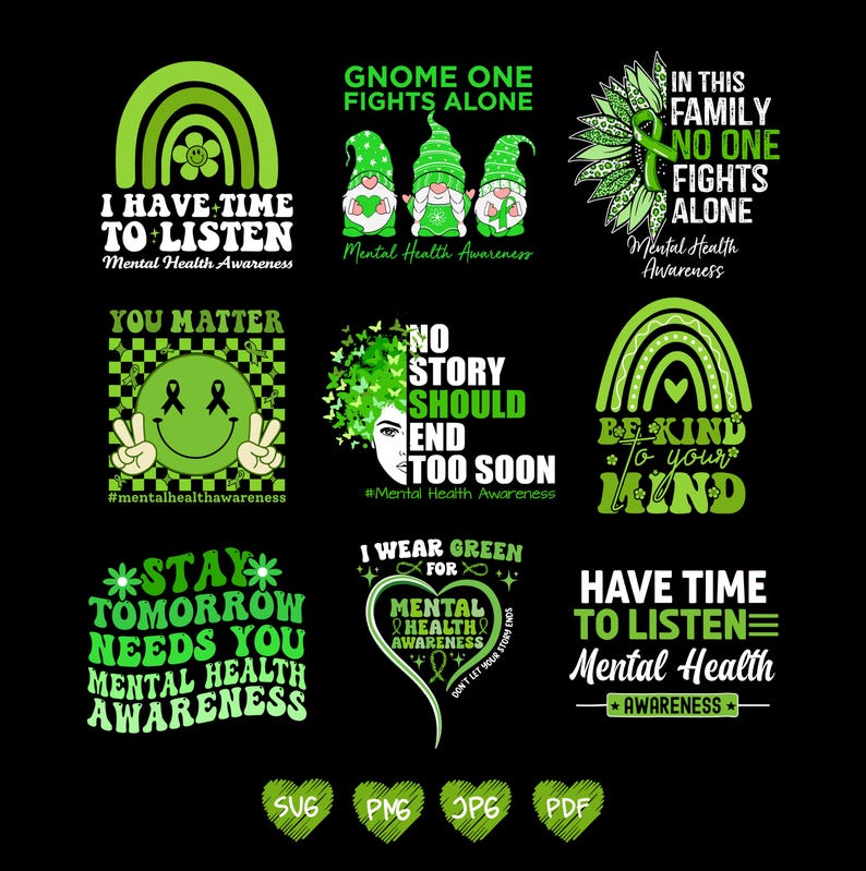 Mental Health Matters Png Svg Bundle, Mental Health Awareness Png ...