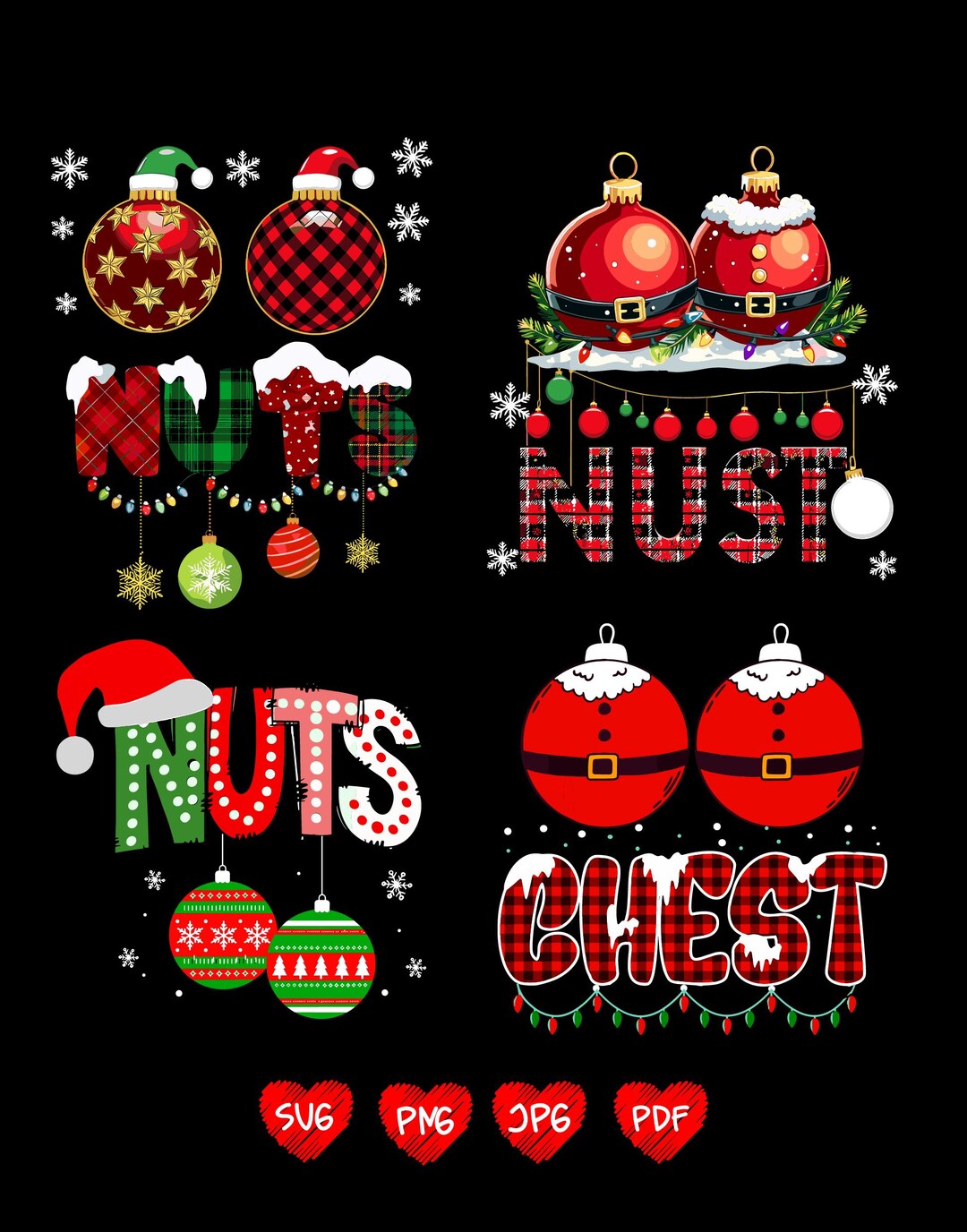 Chest Nuts Png Svg Bundle, Funny Christmas Couple Matching Png ...