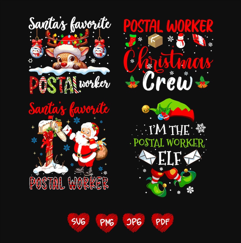 Santa's Favorite Postal Worker PNG SVG Bundle: Christmas, New Year ...