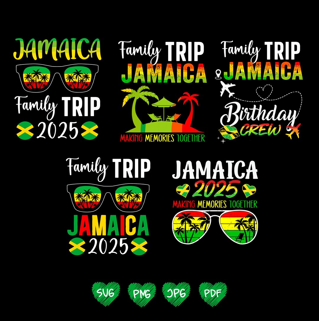 Jamaica Birthday Trip 2025 Svg Png, Funny Family Matching T-shirt ...