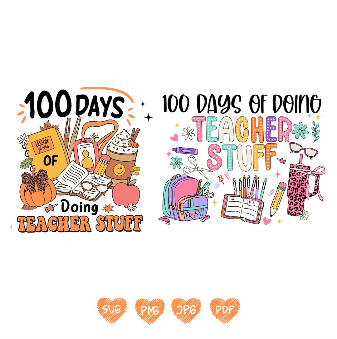 Retro 100 Days Doing Teacher Stuff PNG, 100 Days of Shcool Teacher 2026 ...