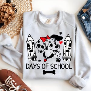 101 Days of School Dalmatian Dog Clipart Bundle, 10 PNG Happy 100 Days ...