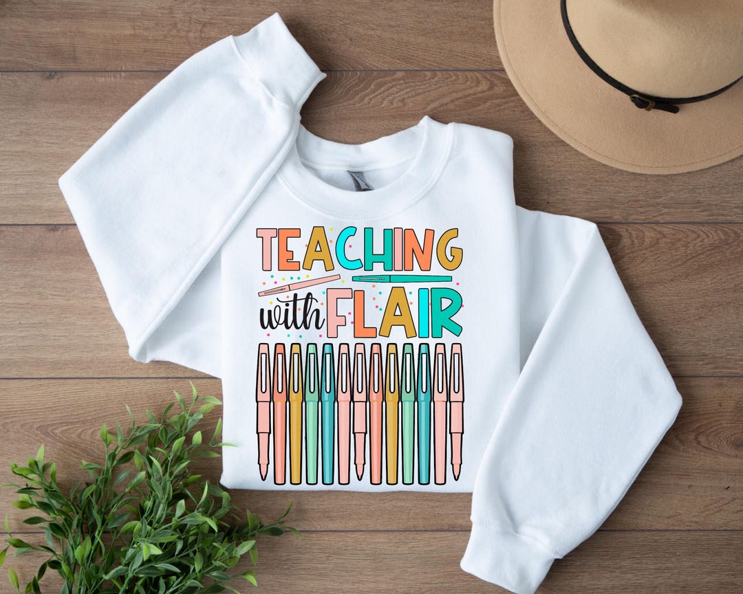 Teacher With Flair Svg Png, Back to School Png, First Day of School Png ...