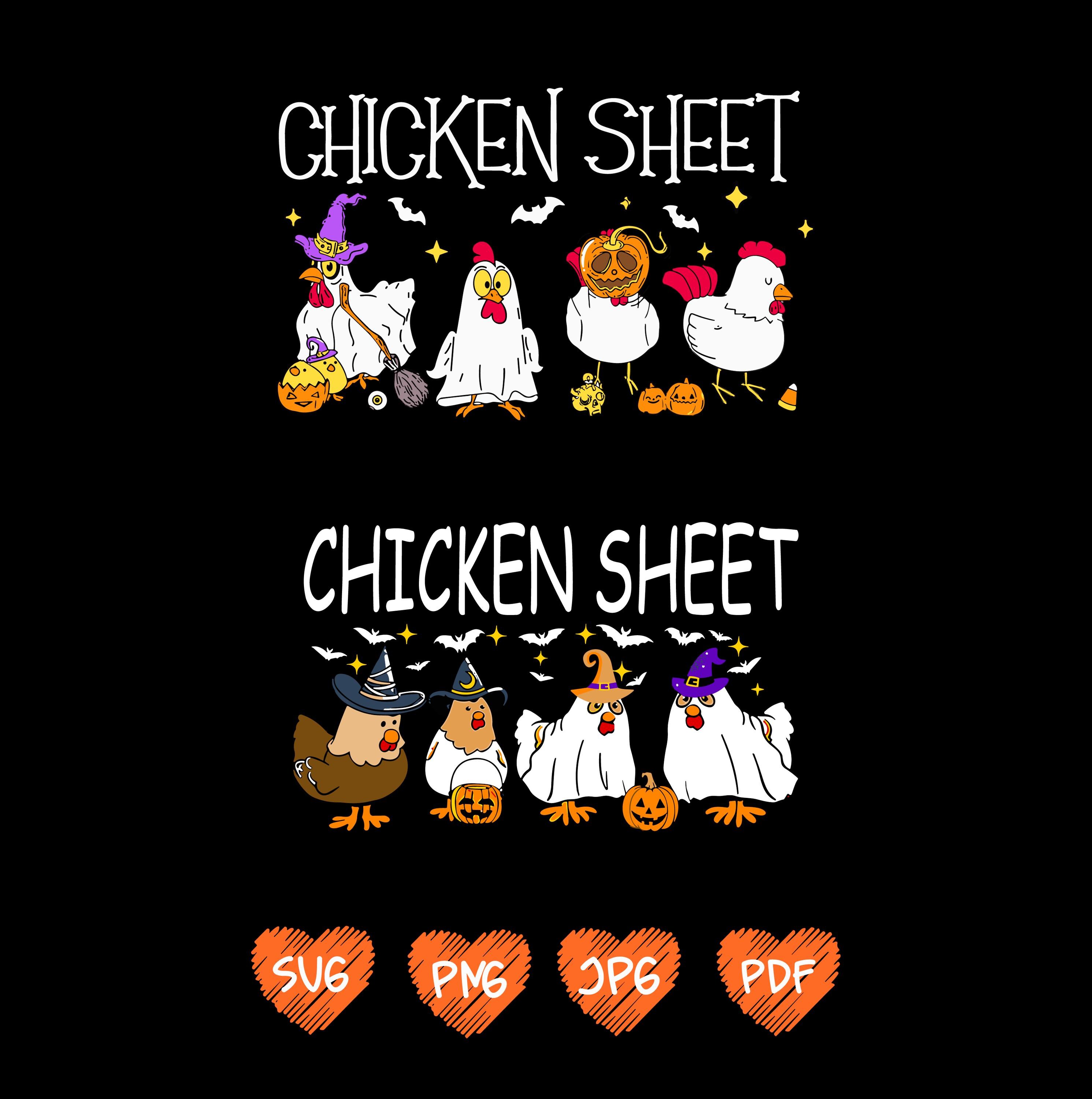 Halloween Chicken Sheet Png Svg, Ghost Chickens Png, Western Halloween ...