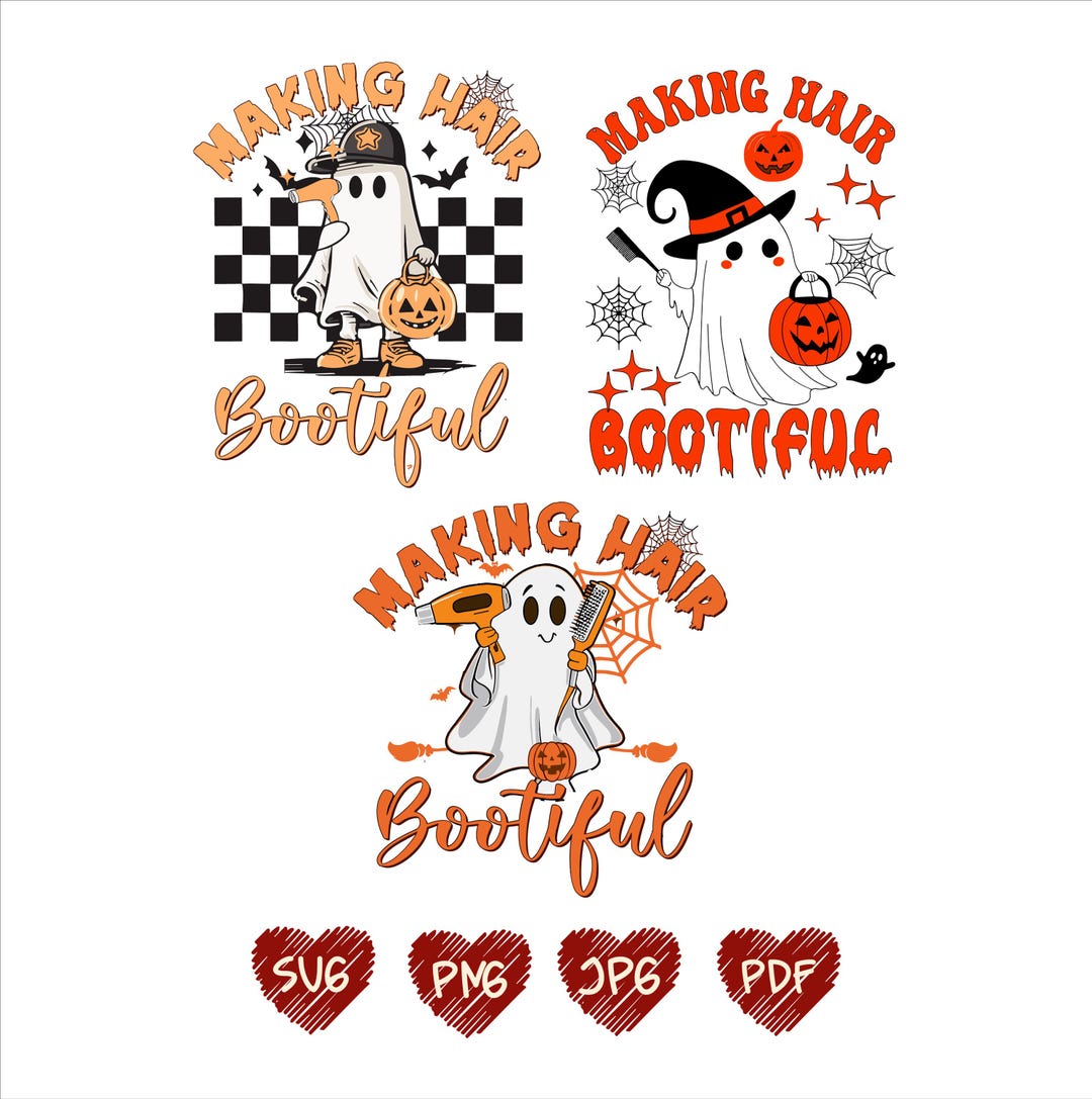 Making Hair Bootiful Png Svg, Boojee Ghost Svg, Spooky Pumpkin Png ...