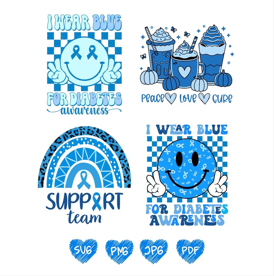 Diabetes Awareness 2026 Bundle Svg Png, Diabetes Png, Blue Ribbon Svg ...