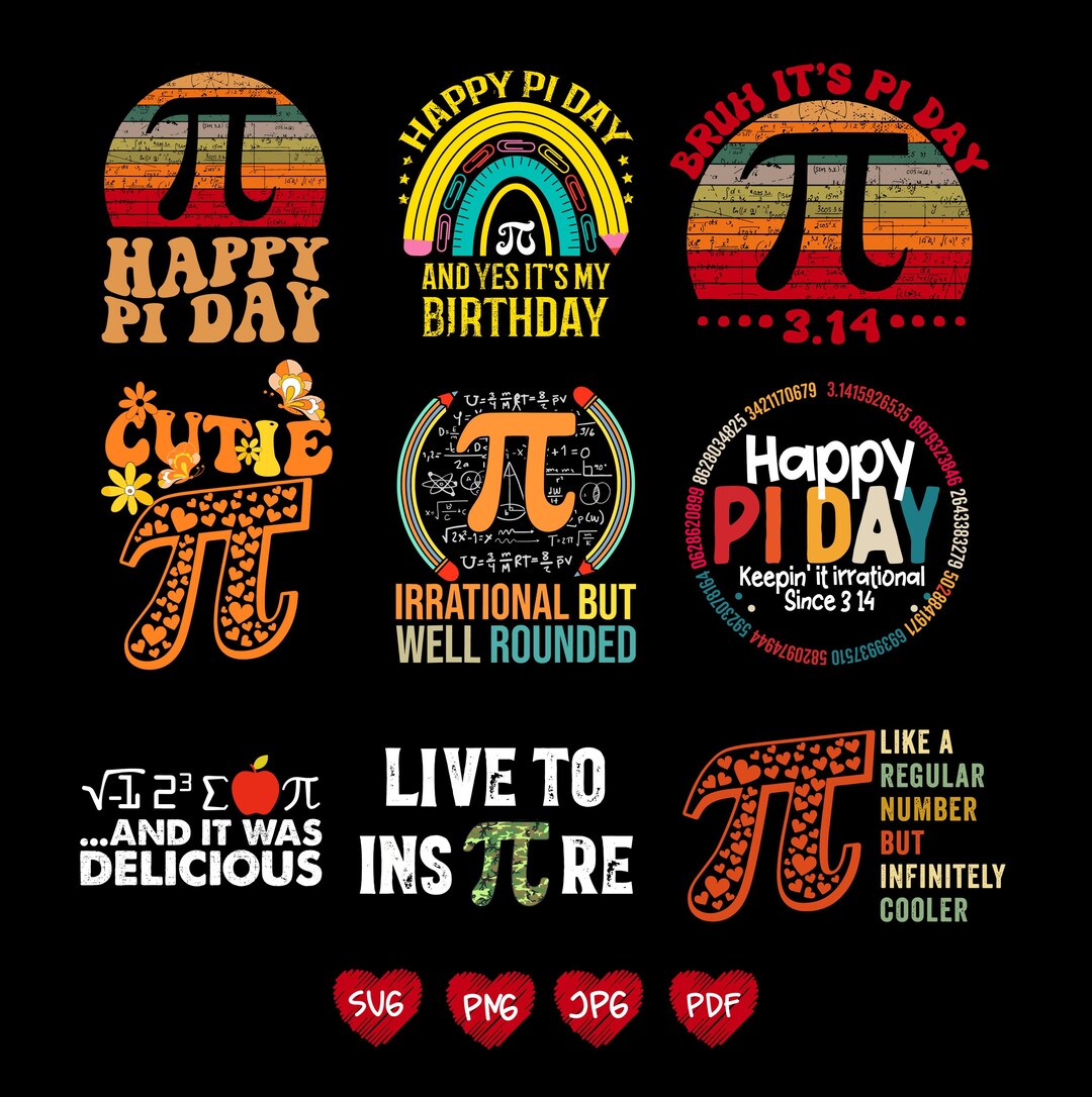 Happy Pi Day PNG Svg Bundle, Retro Pi Day Png, Funny Math Png, Funny Pi ...