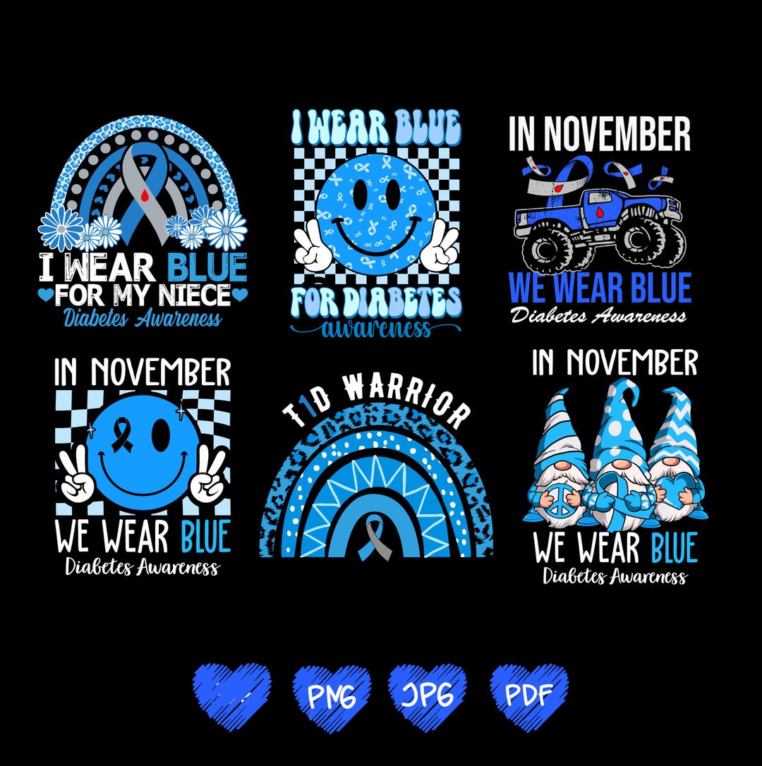Diabetes Awareness Bundle Svg Png, Diabetes Png, Blue Ribbon Svg ...