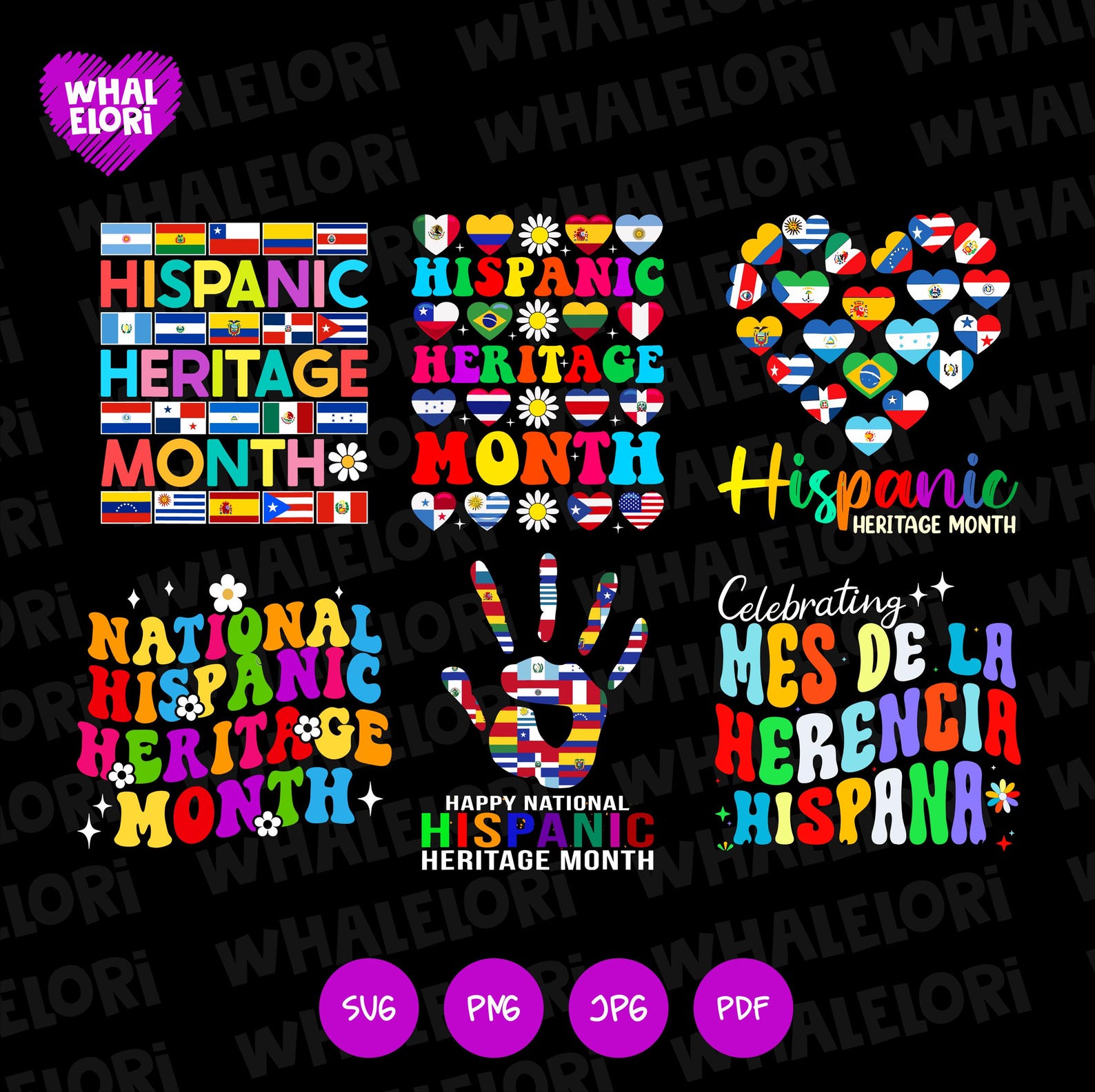 Groovy National Hispanic Heritage Month Bundle, Country Flag Tree Roots ...
