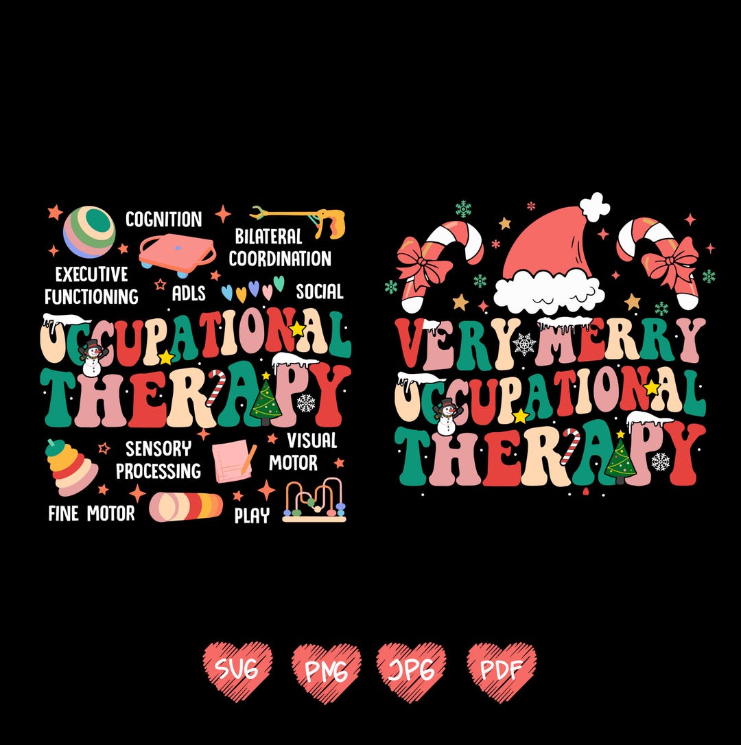 Occupational Therapy Merry Christmas Png Svg, Occupational Therapist ...
