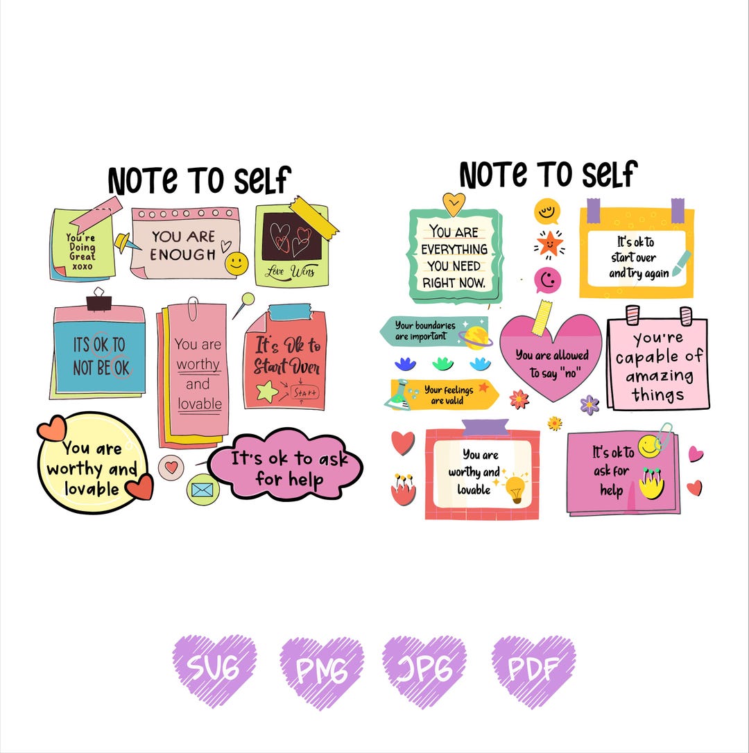 Note to Self Svg Png, Mental Health Matter Png, Motivational Png ...