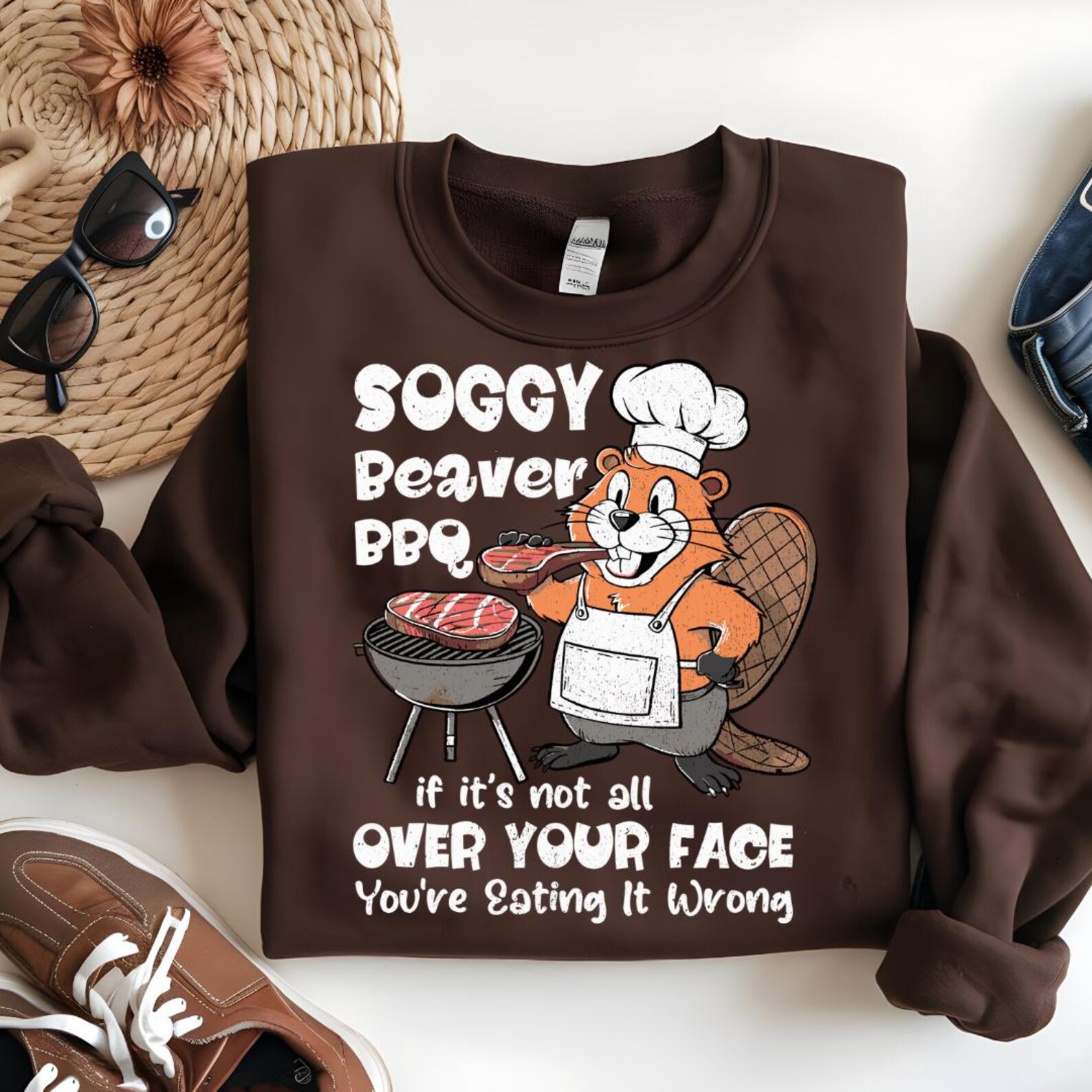 Soggy Beaver BBQ If It's Not All Over Your Face Beaver Men Digital Png ...