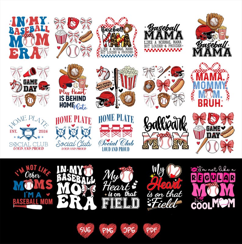 Glitter Baseball 2026 Png Svg Bundle: Retro Team Designs - SVG PNG ...