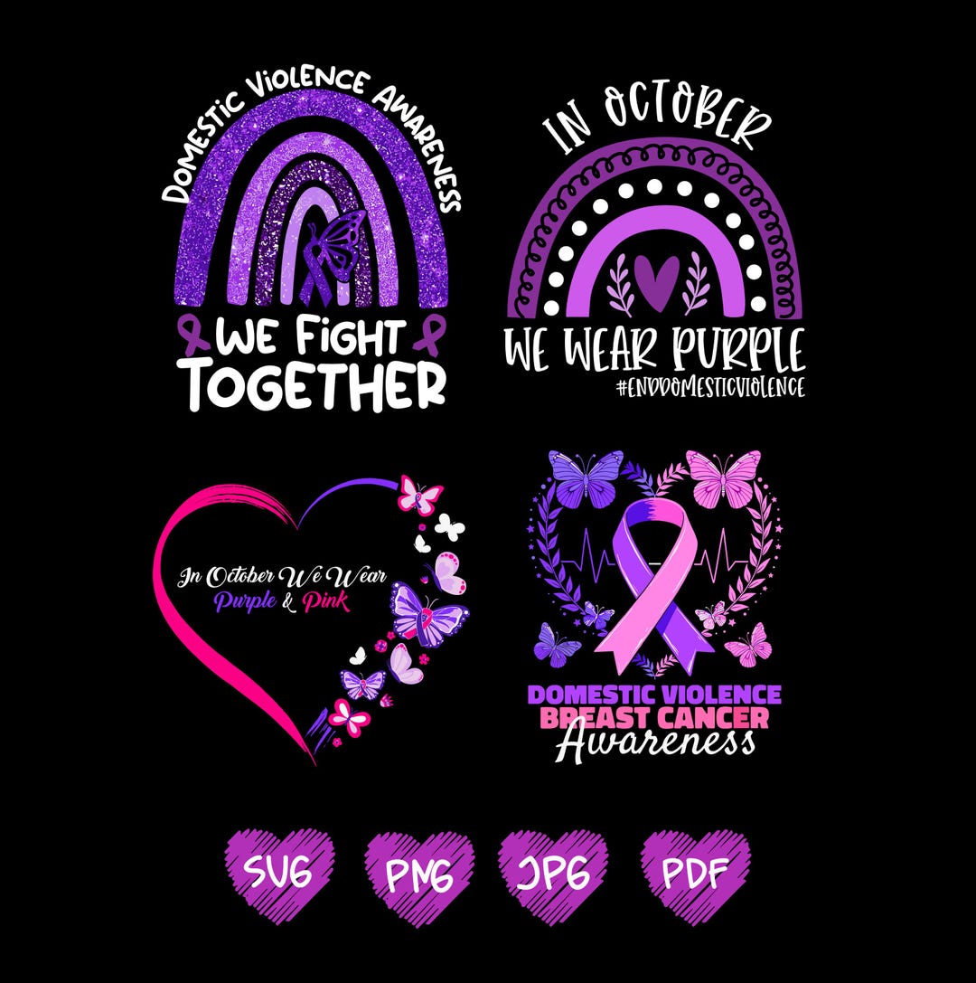 Domestic Violence Awareness Svg Png Bundle, Coquette Bow, Stop Domestic ...