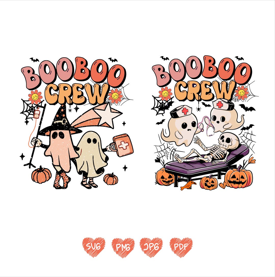 Boo Boo Crew Png Svg File, Ghost Nurse Png, Funny Nurse Png, Cute Ghost ...