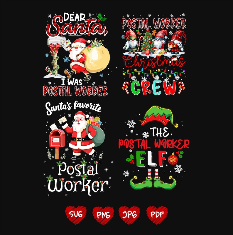Postal Worker Christmas 2025 Png Svg Bundle, Santa’s Favorite Postal ...