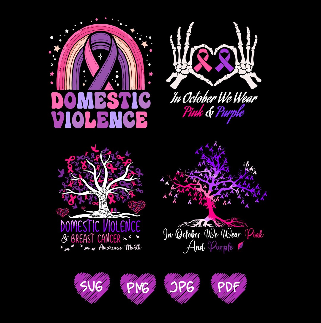 Domestic Violence Awareness Svg Png Bundle, Coquette Bow, Stop Domestic ...