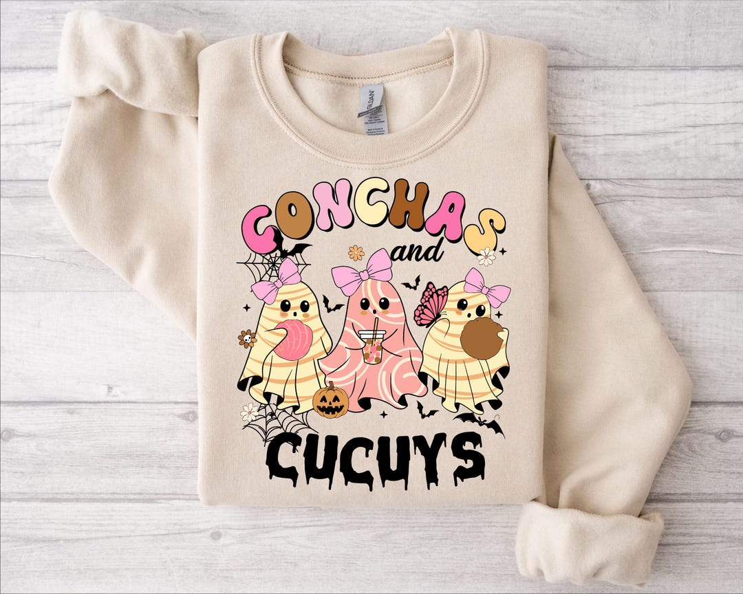 Conchas and Cucuys Mexican Ghost Png Svg, Spooky Conchas PNG, Pantasmas ...
