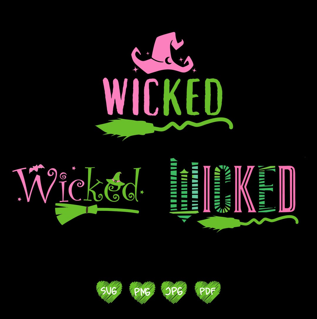 Wicked Wand and Broom Png Svg Png Jpg, Wicked Elements SVG, Wicked ...
