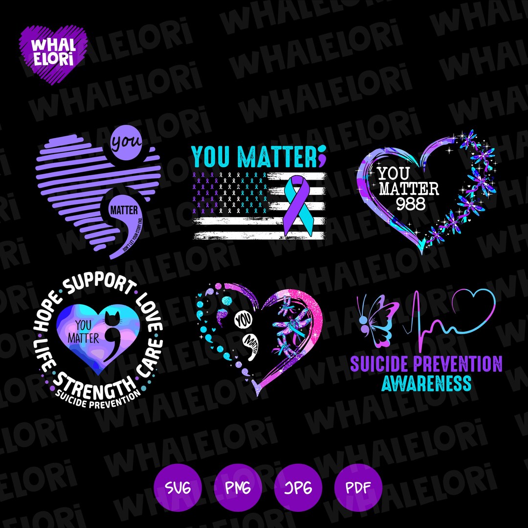 Suicide Prevention Awareness Bundle Svg Png, Stay National Suicide ...