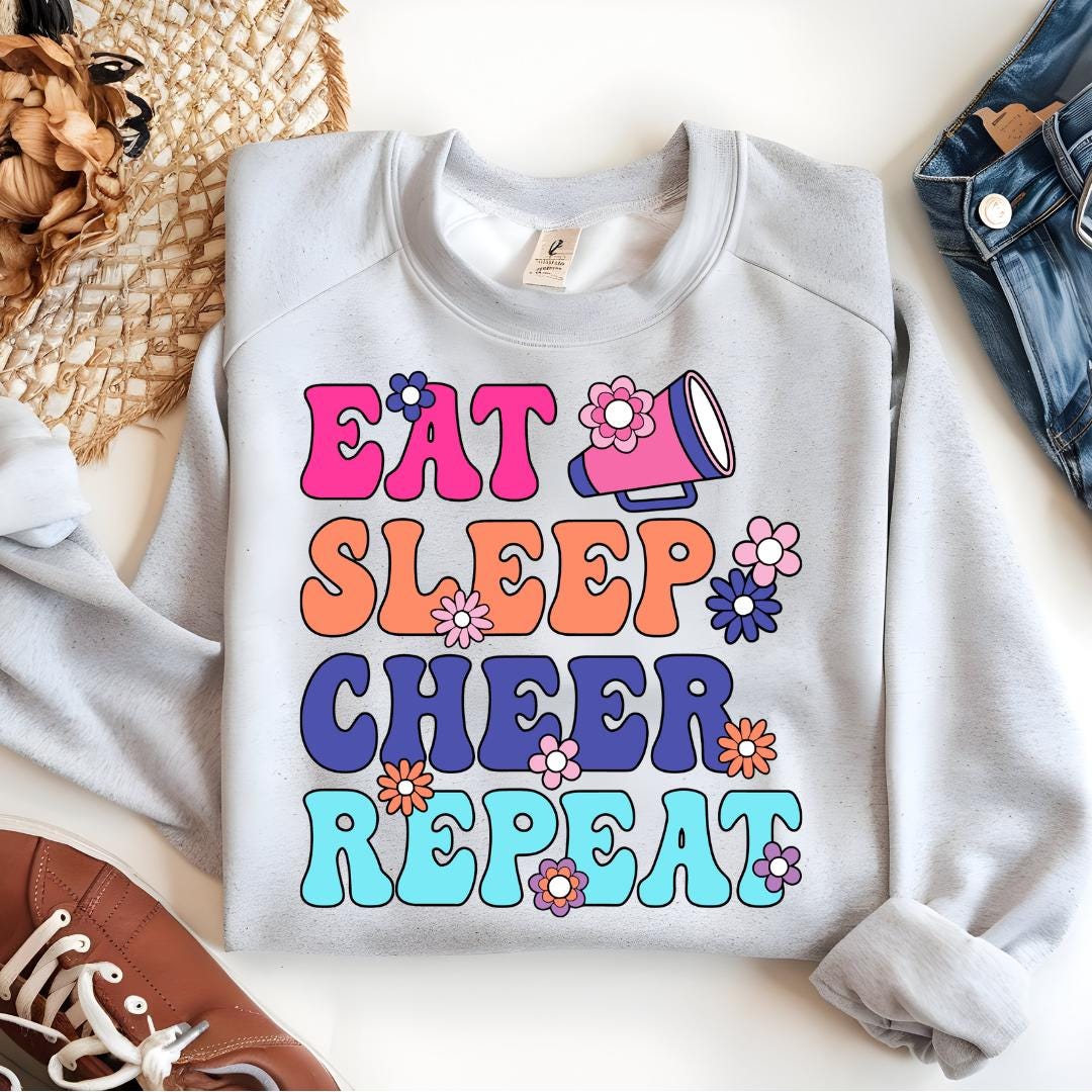 Eat Sleep Cheer Repeat Digital Png File, Instant Download, Funny Cheer ...