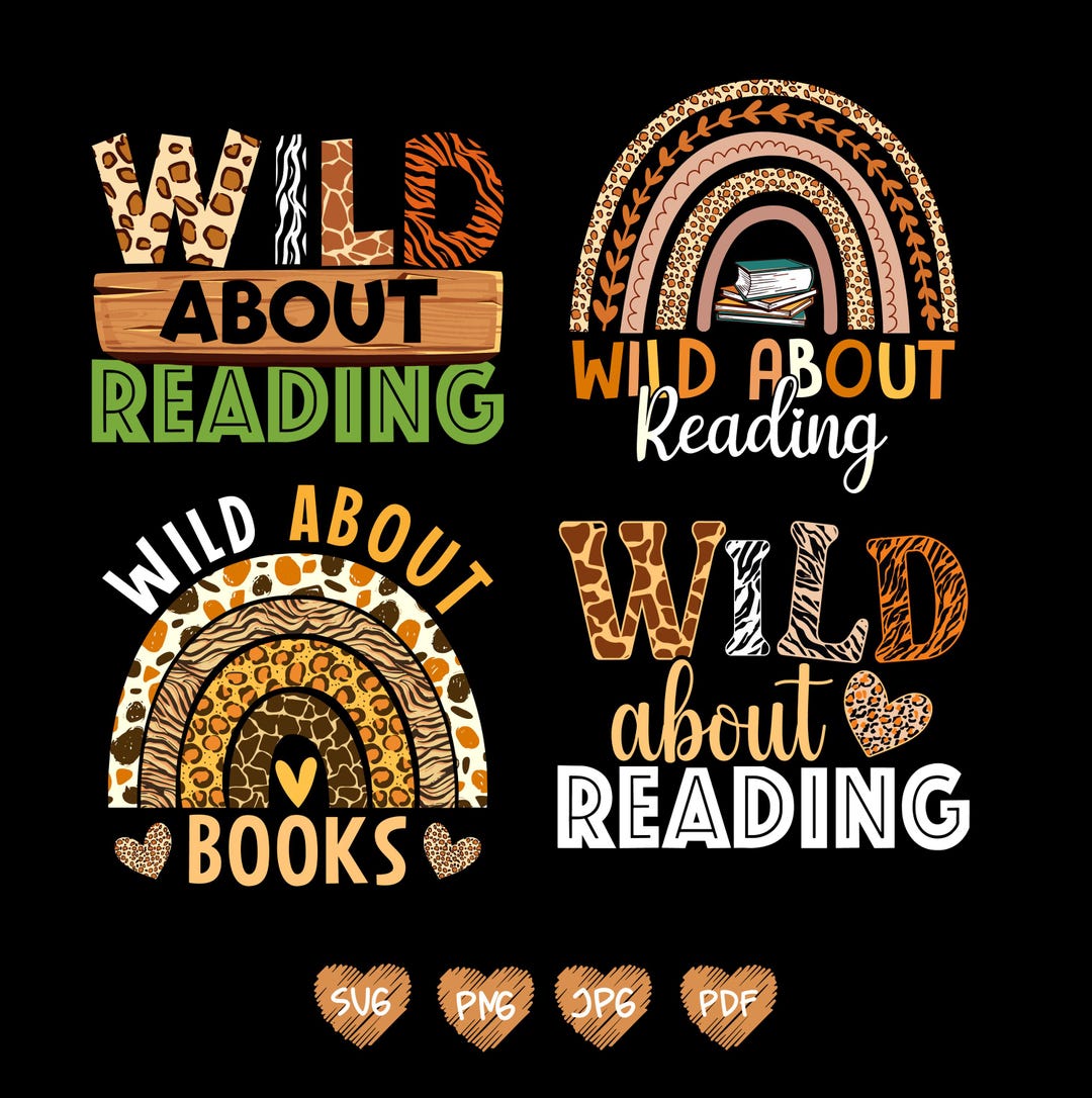 Wild About Reading Svg Png Bundle, Sublimation Design, Bookish Png ...