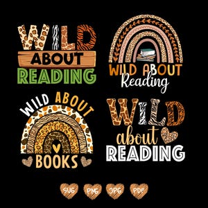 Wild About Reading Svg Png Bundle, Sublimation Design, Bookish Png ...