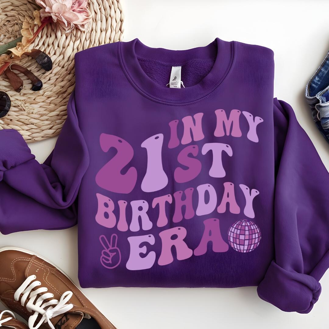 In My 21ST Birthday Era Svg Png, Groovy 21 Years Old Birthday Svg ...