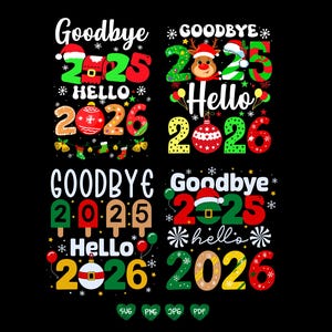 Goodbye 2025 Hello 2026 Svg - Etsy