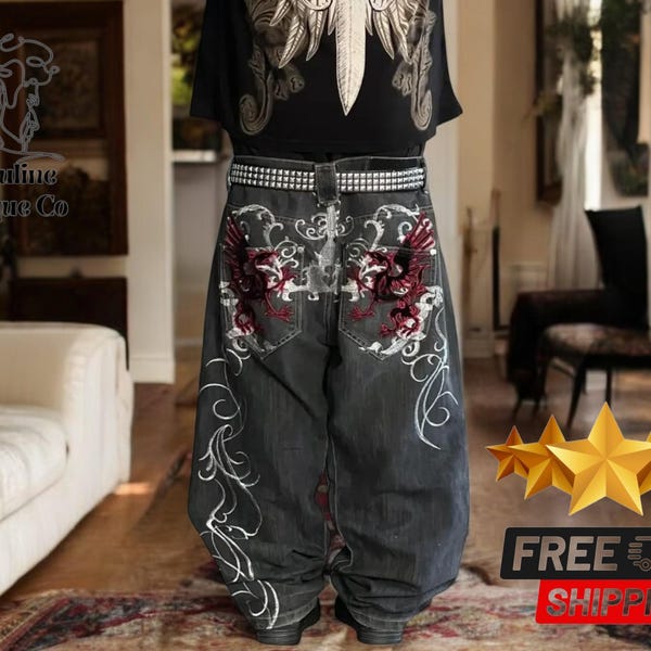 Embroidered Men Jeans - Etsy