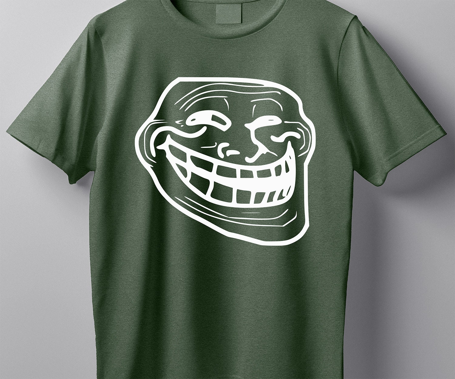 Troll Face T-shirt. Heavyweight Unisex Crewneck T-shirt Gildan® 5000 - Etsy