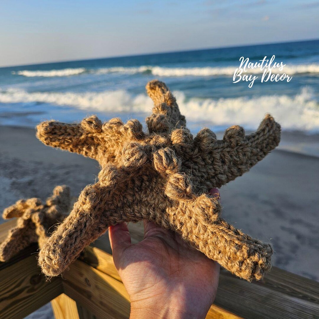 Beige Jute Crochet Starfish Realistic Beach Home Decor - Etsy