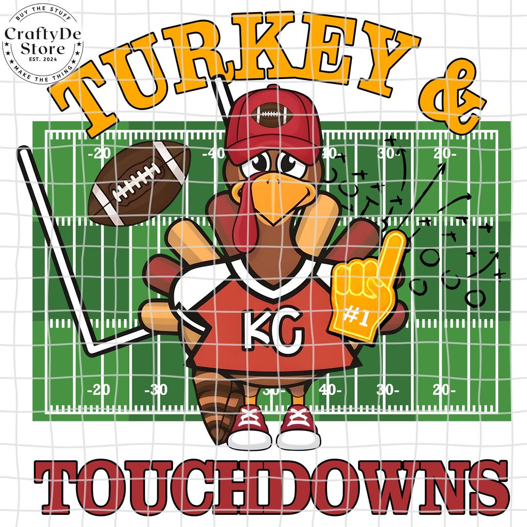 Turkey and Touchdowns PNG, Funny Thanksgiving, Turkey Football, Fall ...